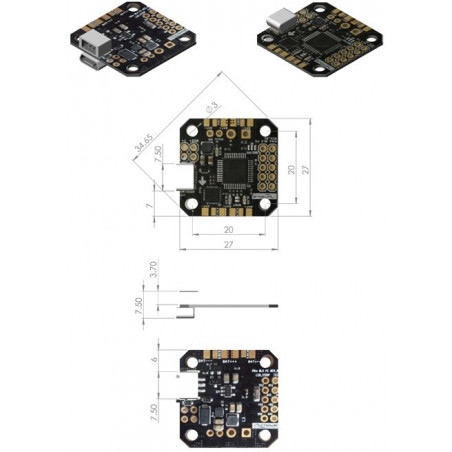 CleanFlight & BetaFlight Micro F3 Flight Controller PDB Buzzer Port 20X20mm